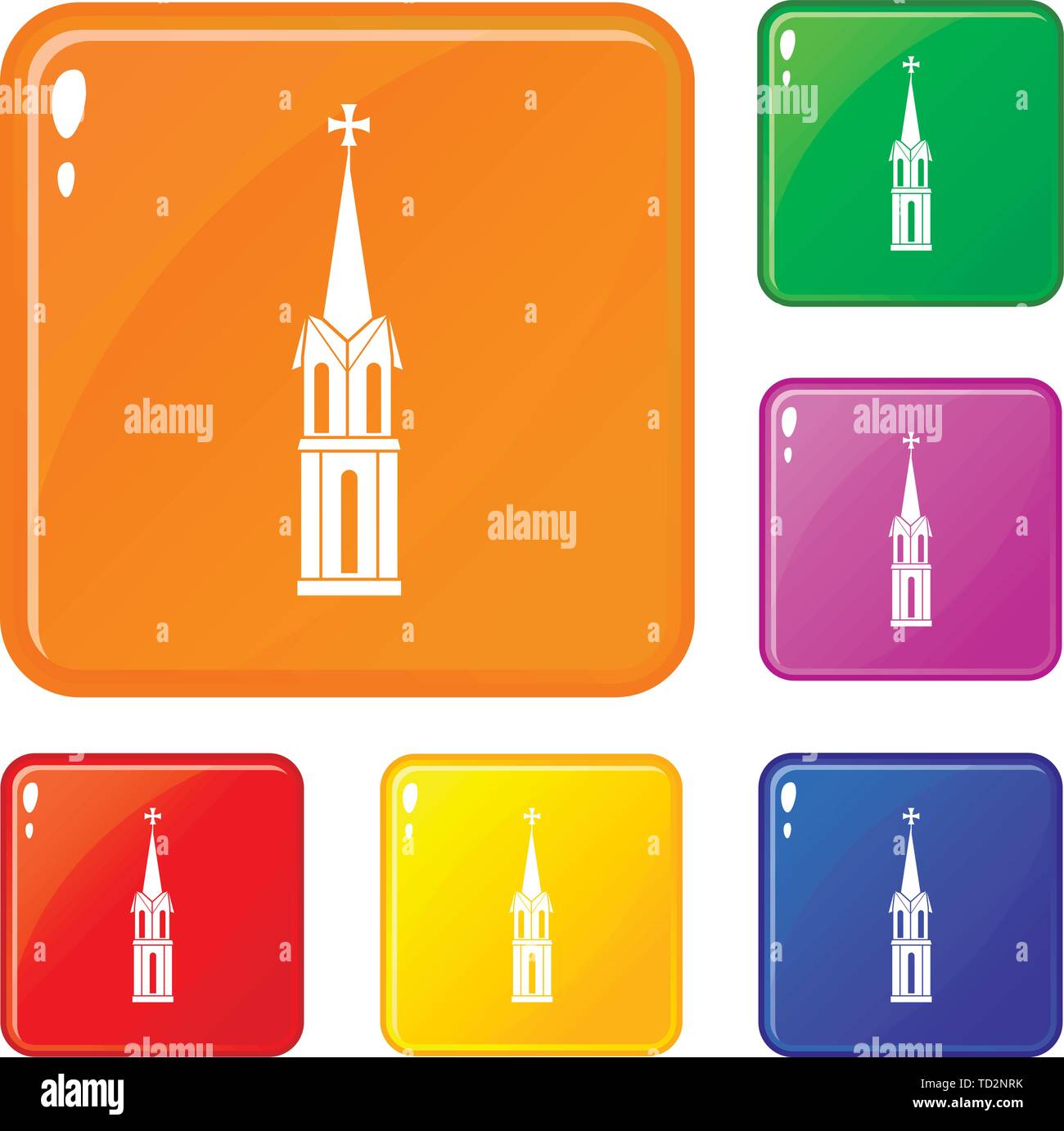 Church icons set vector color Stock Vector Image & Art - Alamy