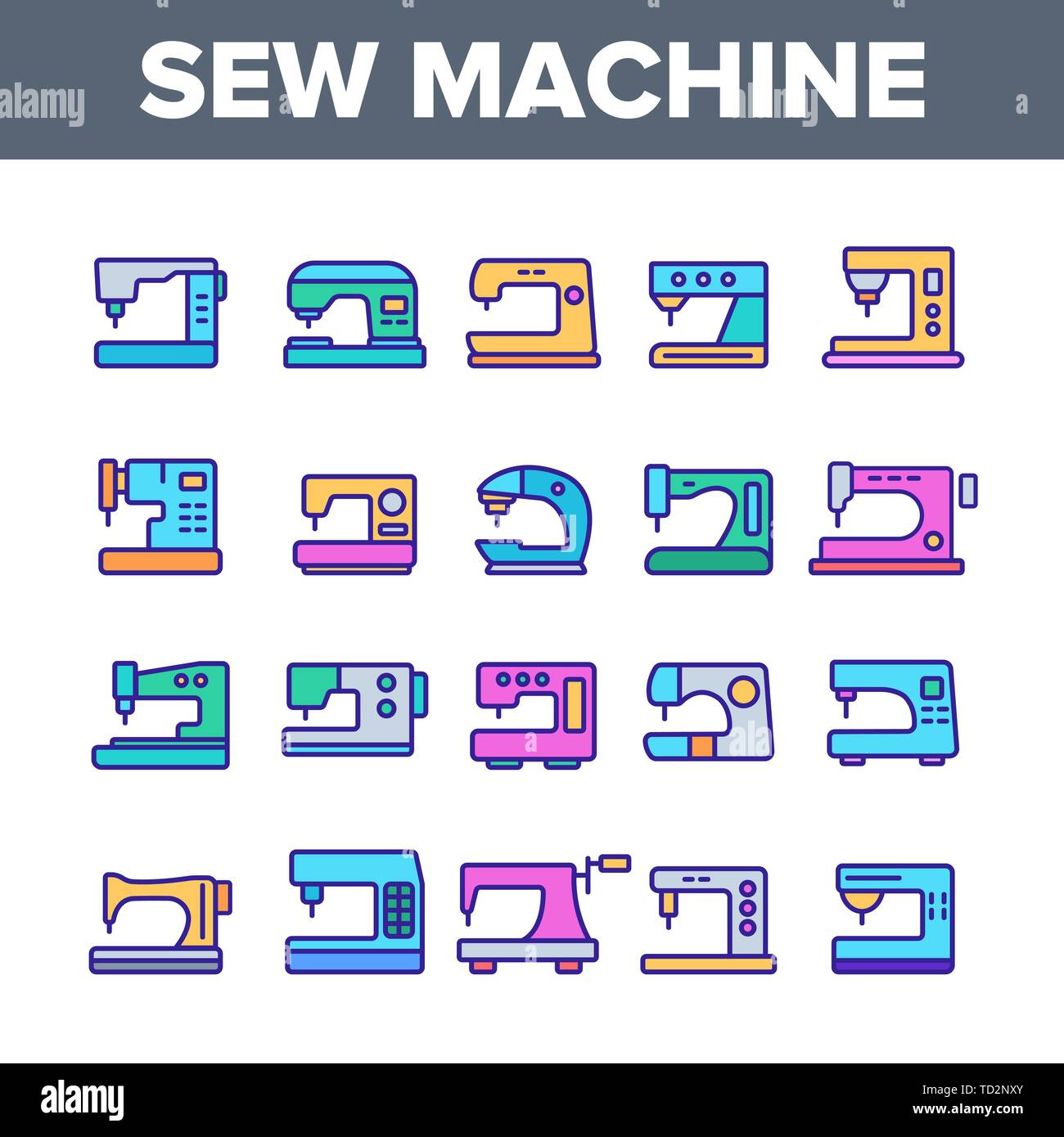 Outline stitching Stock Vector Images - Alamy