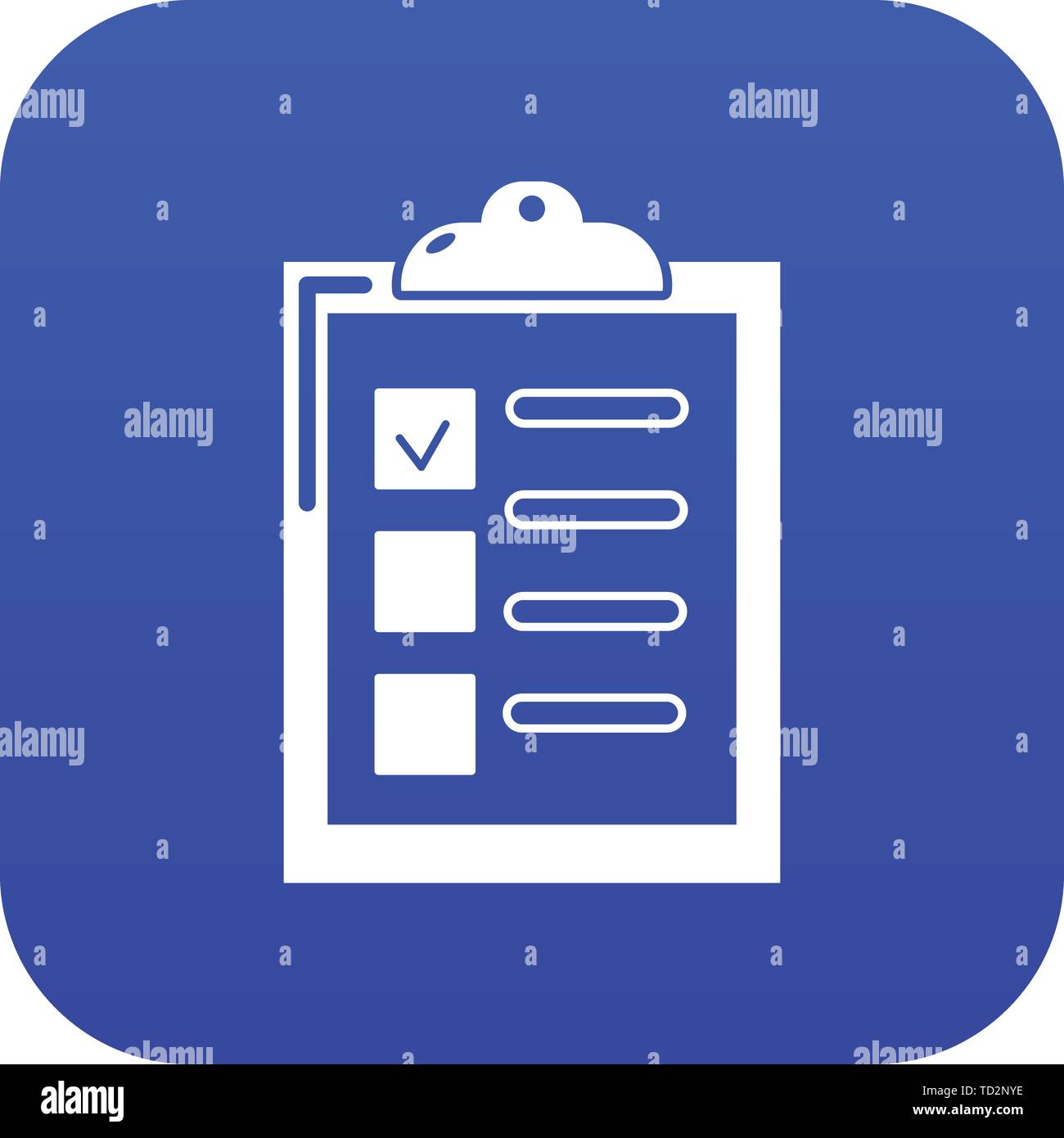 Checklist icon blue vector Stock Vector Image & Art - Alamy
