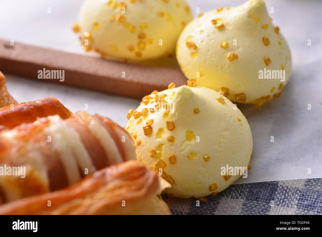 Meal cake on a picnic cloth. Afternoon tea Stock Photo - Alamy