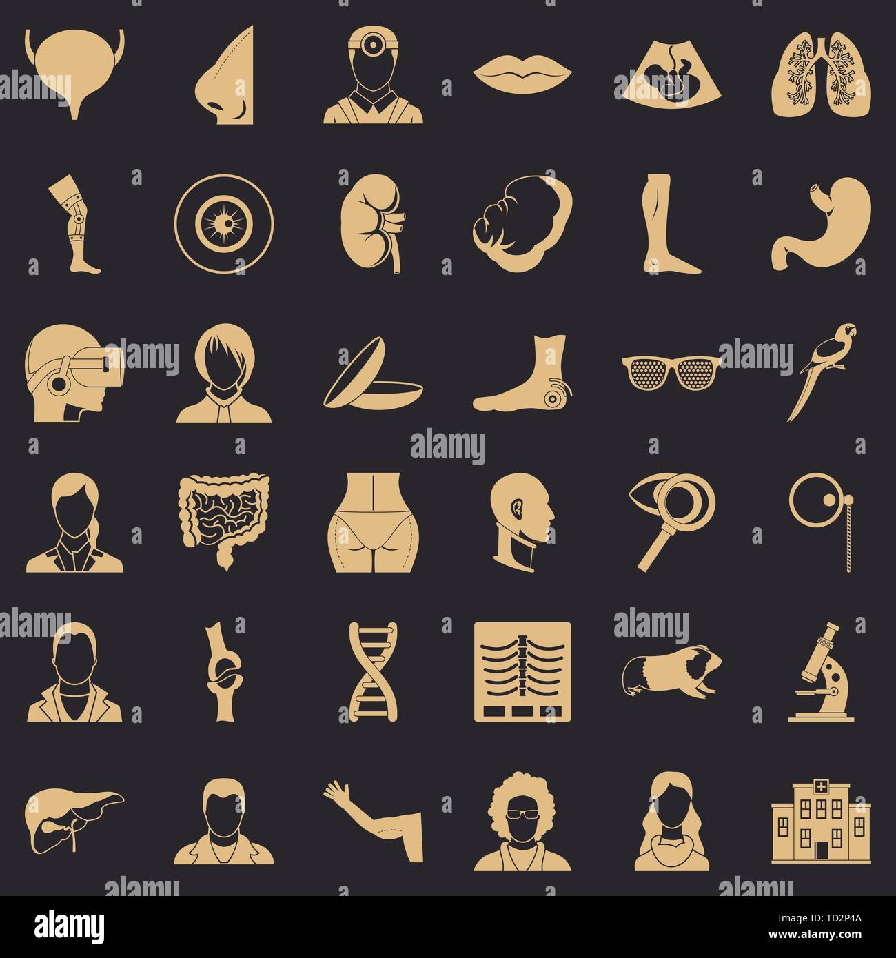 Organ of the body icons set, simple style Stock Vector Image & Art - Alamy