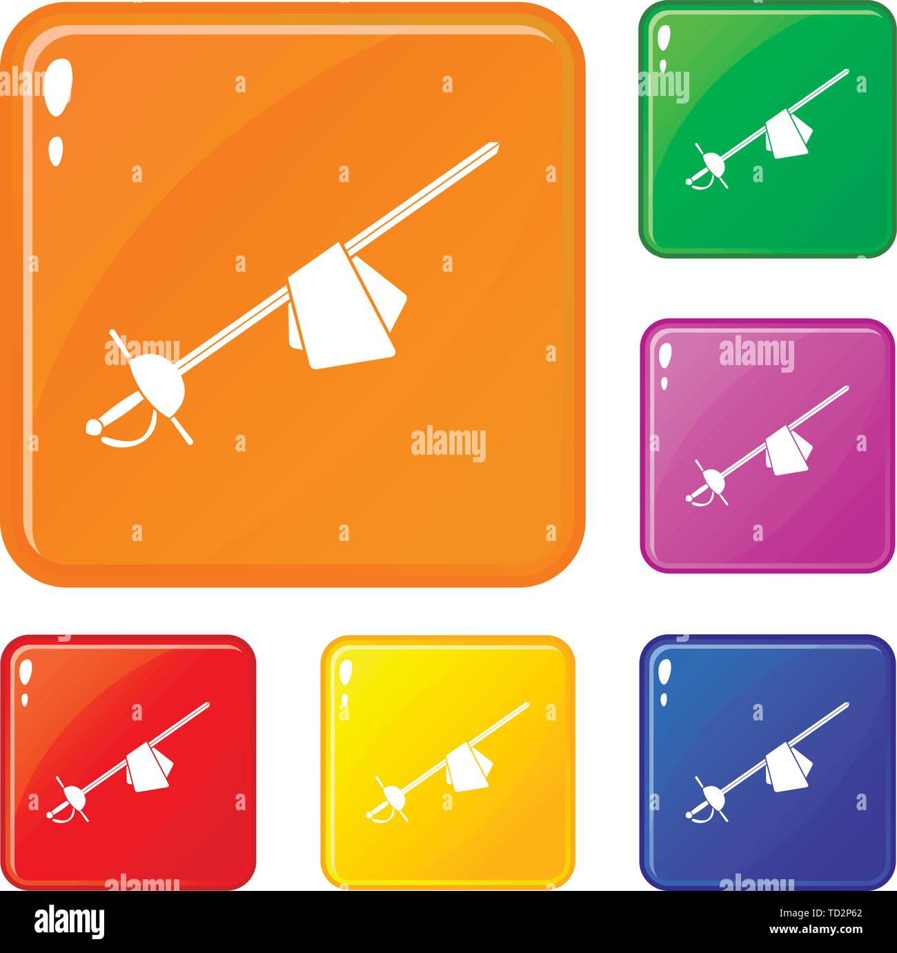 Saber icons set vector color Stock Vector Image & Art - Alamy