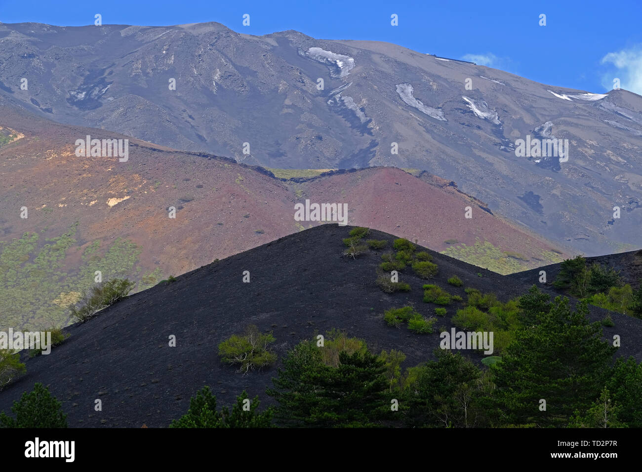 Slopes of Mount Etna, The highest and most active volcano in Europe ...