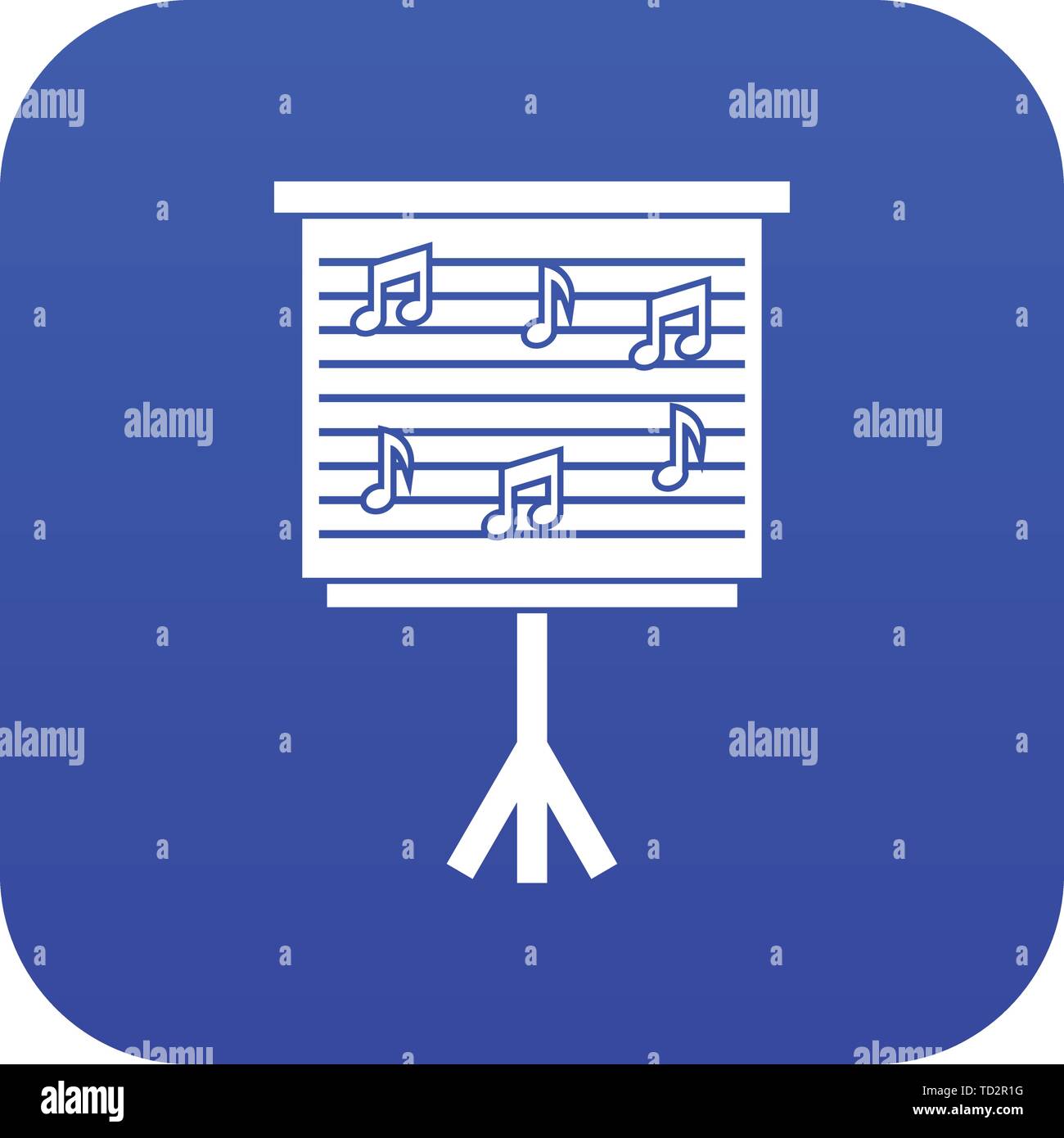 Whiteboard with music notes icon digital blue Stock Vector Image & Art ...