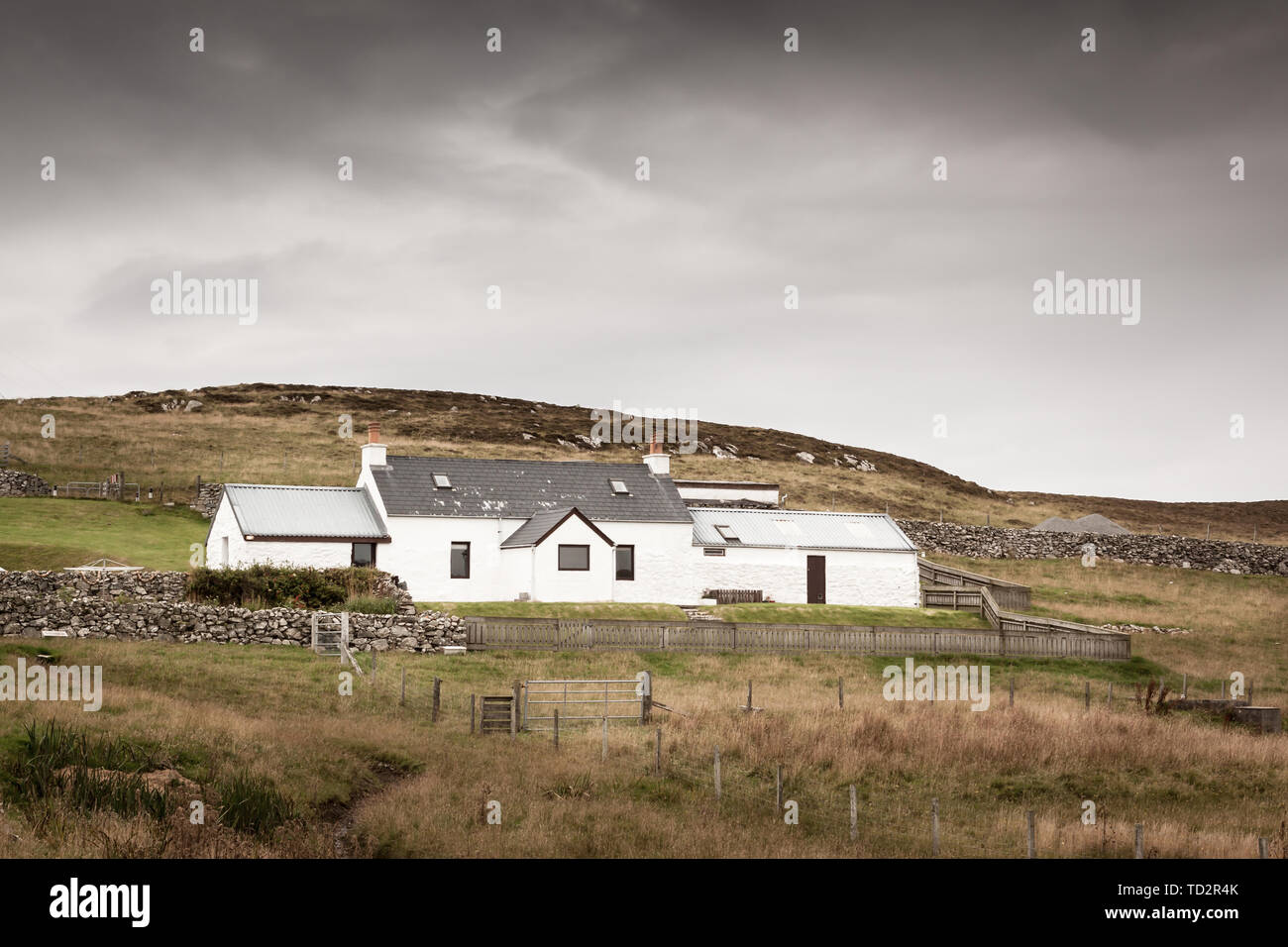 A remote home in Walls in the Shetland Isles, north of Scotland, UK ...