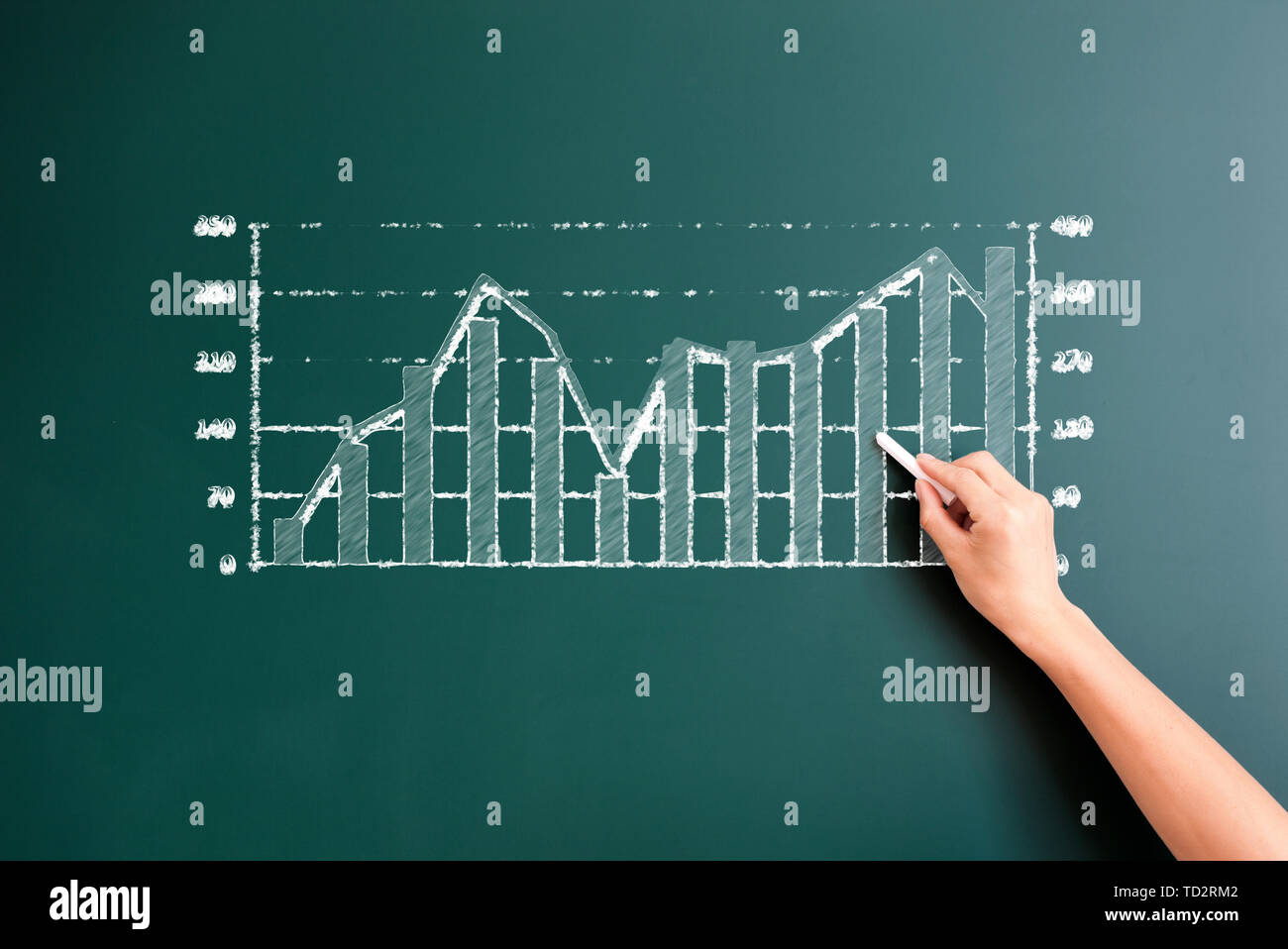 Chart graph draw on blackboard Stock Photo - Alamy