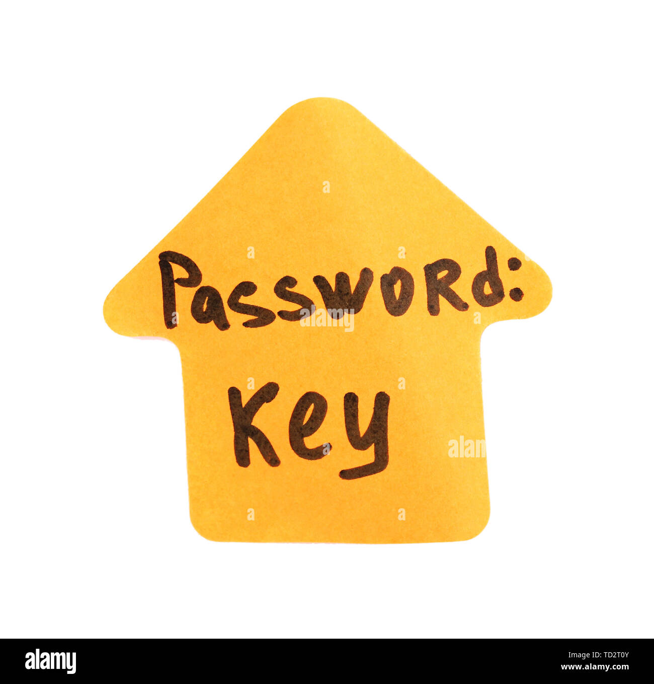 Sticker-reminder with most popular password, isolated on white Stock ...