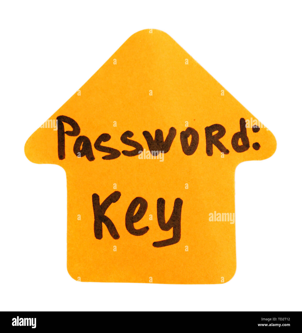 Sticker-reminder with most popular password, isolated on white Stock ...