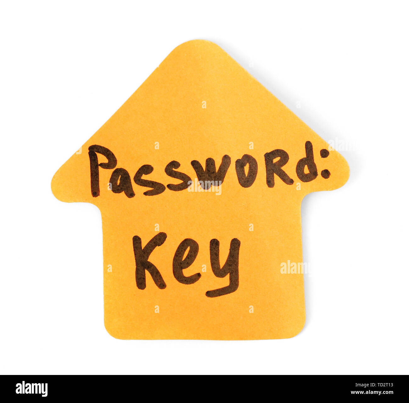 Sticker-reminder with most popular password, isolated on white Stock ...