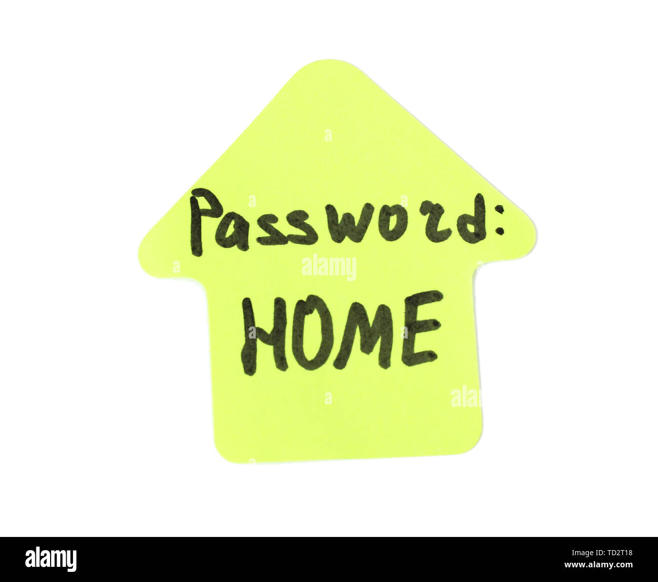 Sticker-reminder with most popular password, isolated on white Stock ...