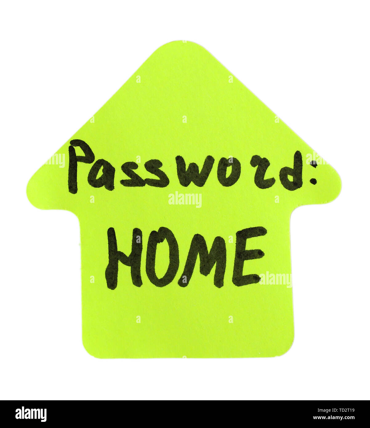 Sticker-reminder with most popular password, isolated on white Stock ...