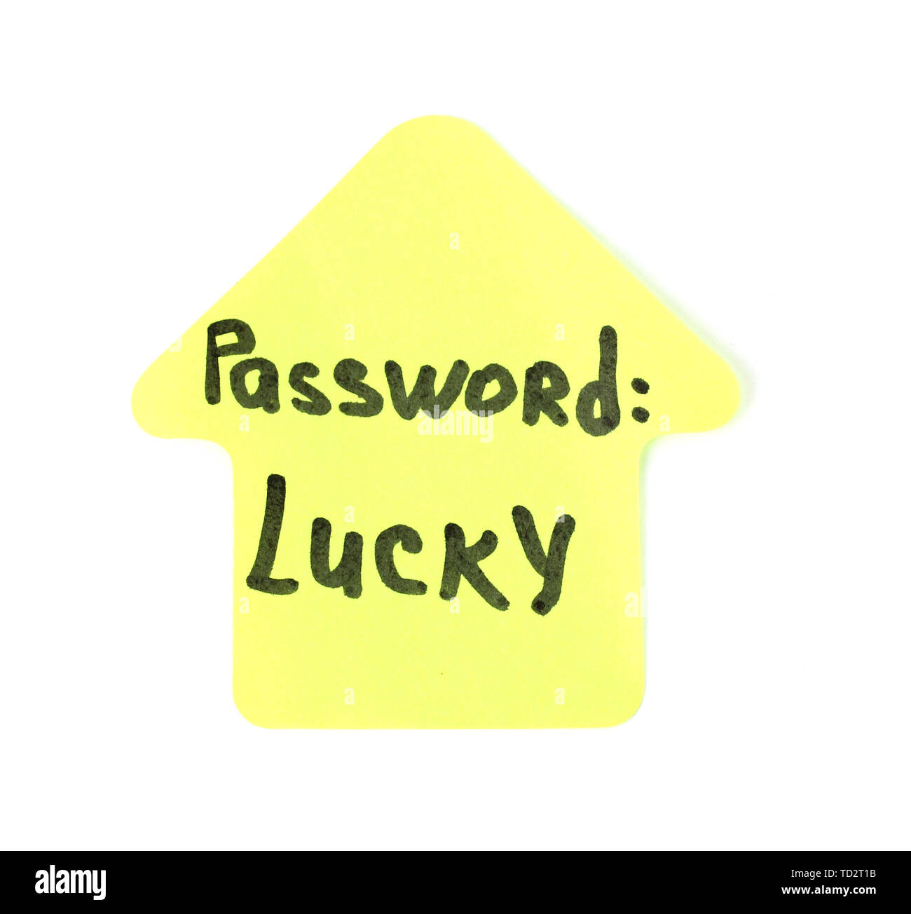 Sticker-reminder with most popular password, isolated on white Stock ...