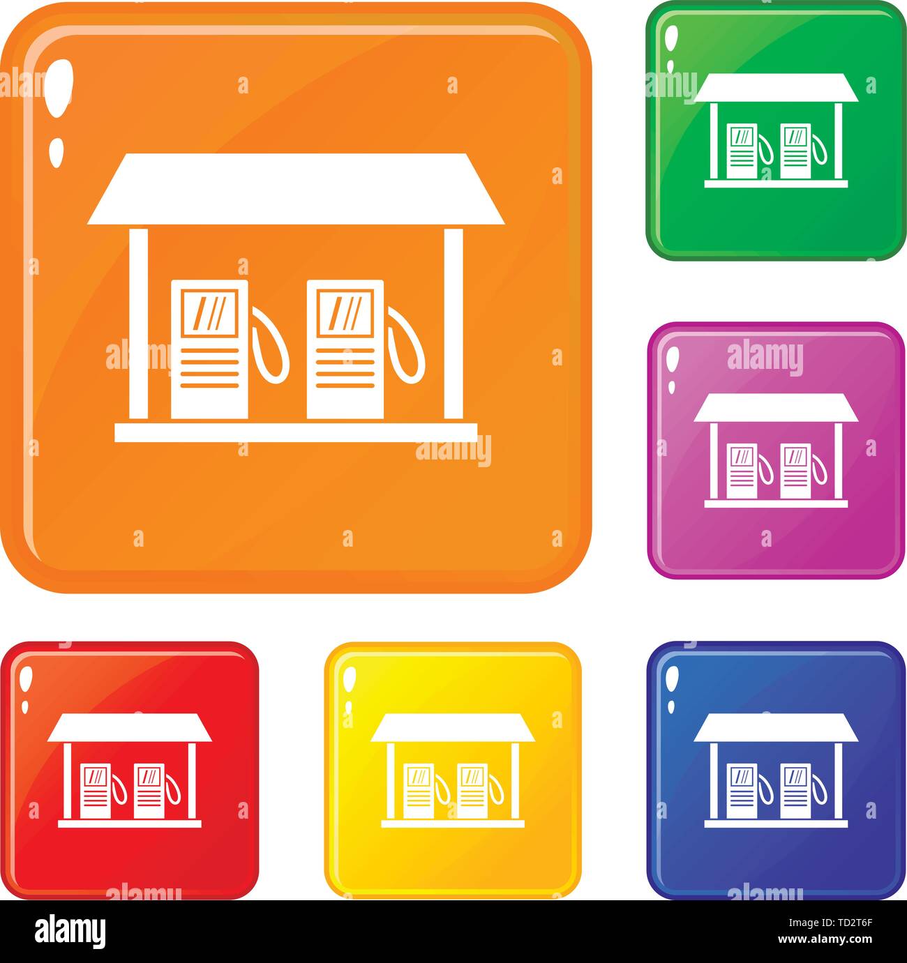 Gas station icons set vector color Stock Vector Image & Art - Alamy
