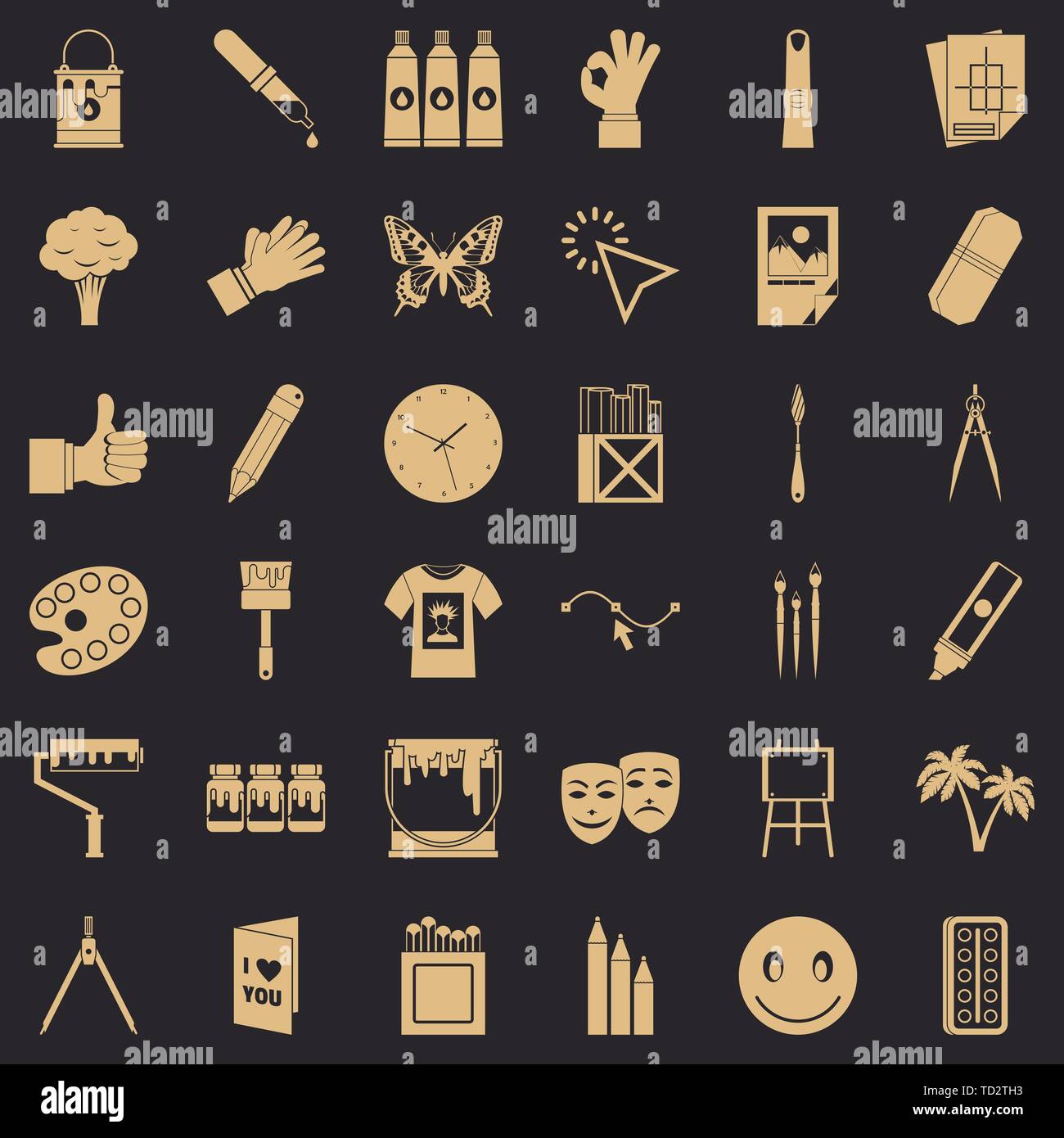 Paint material icons set, simple style Stock Vector Image & Art - Alamy