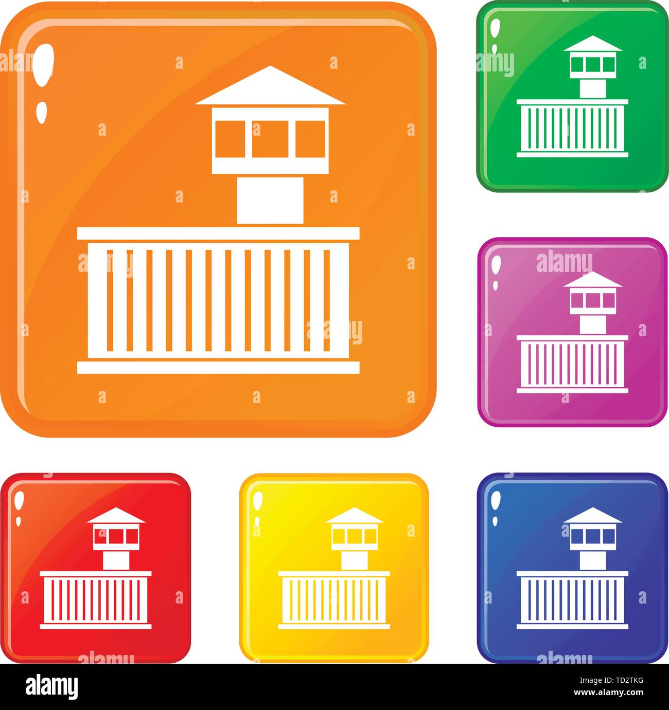 Prison tower icons set vector color Stock Vector Image & Art - Alamy