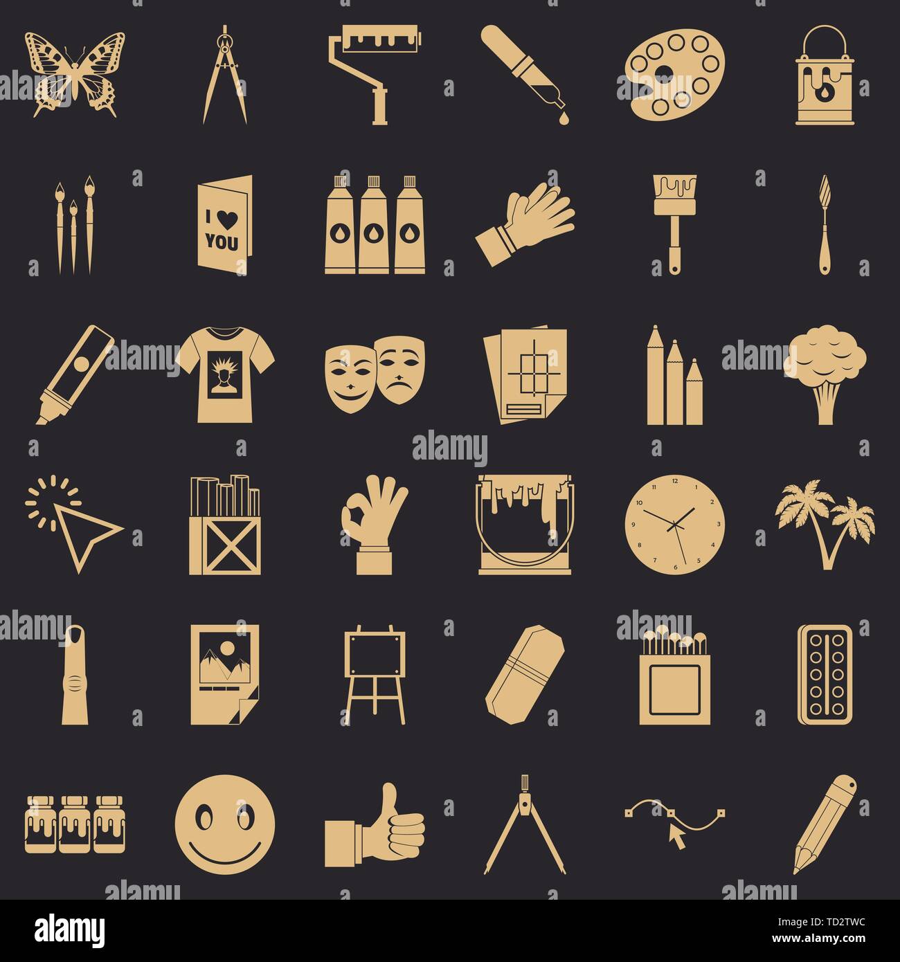 Dye icons set, simple style Stock Vector Image & Art - Alamy