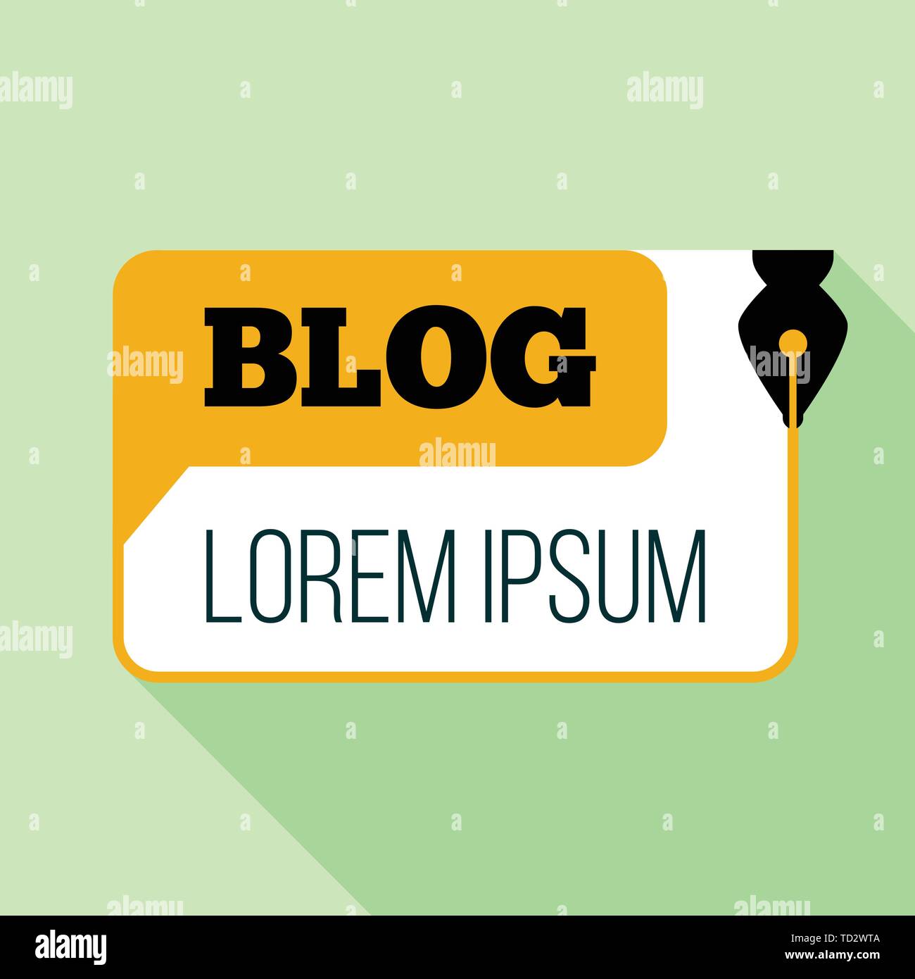 Writer blog logo. Flat illustration of writer blog vector logo for web ...