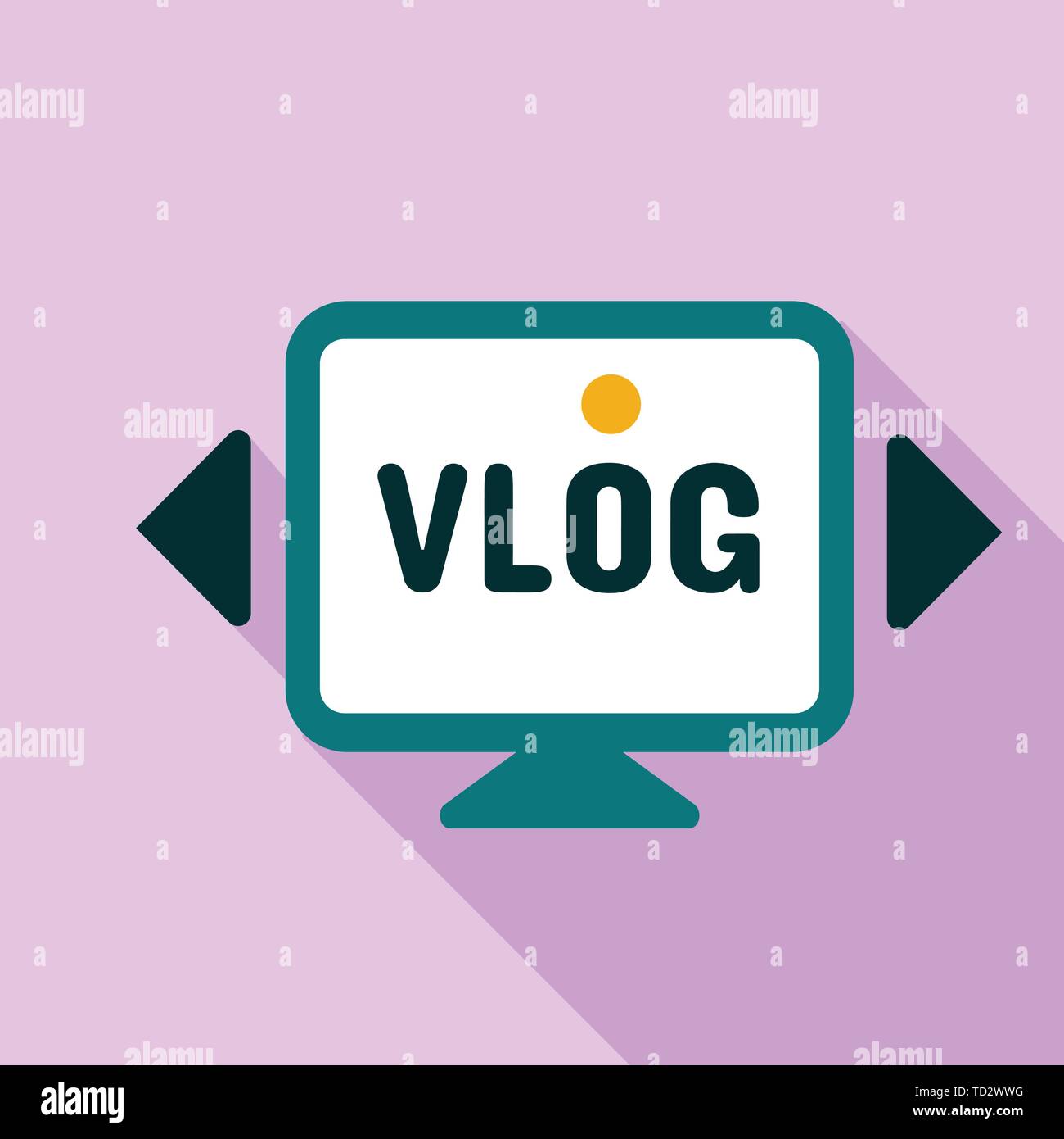 Monitor vlog logo. Flat illustration of monitor vlog vector logo for ...
