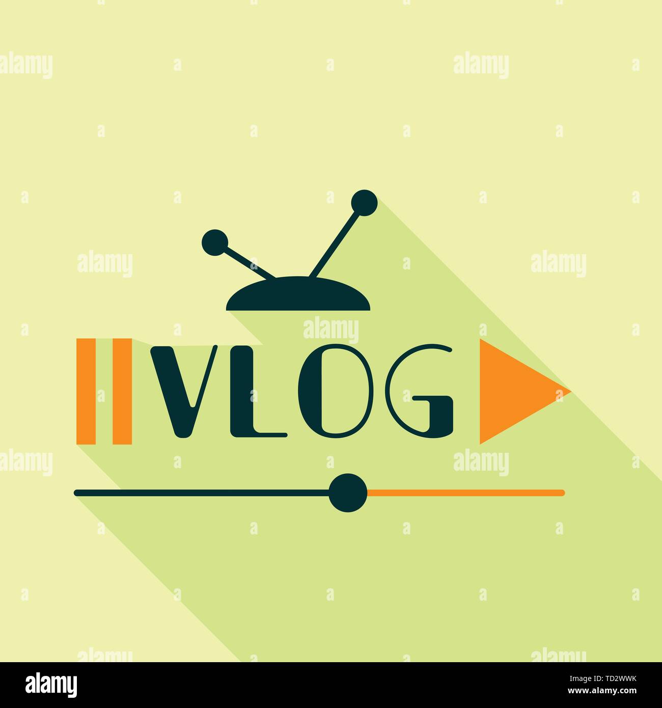 Vlog cast logo. Flat illustration of vlog cast vector logo for web ...