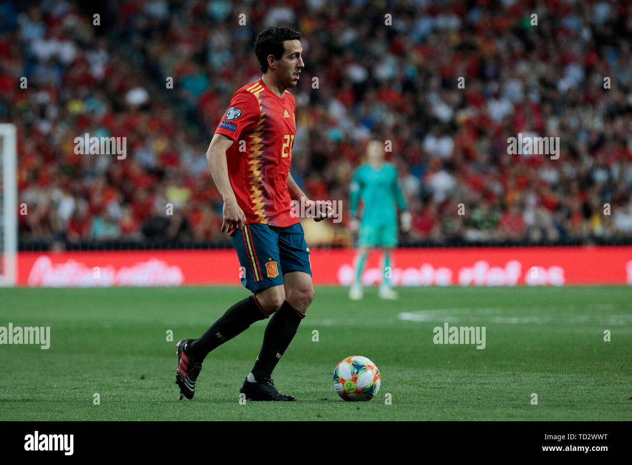 Spain national team player Daniel Parejo seen in action during the UEFA ...