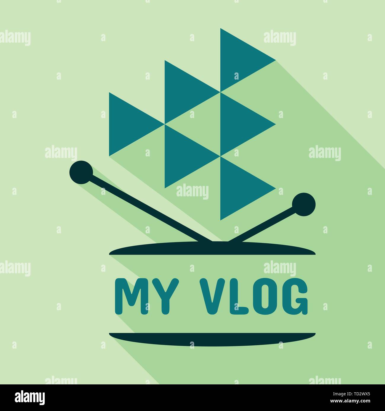 My vlog logo. Flat illustration of my vlog vector logo for web design ...