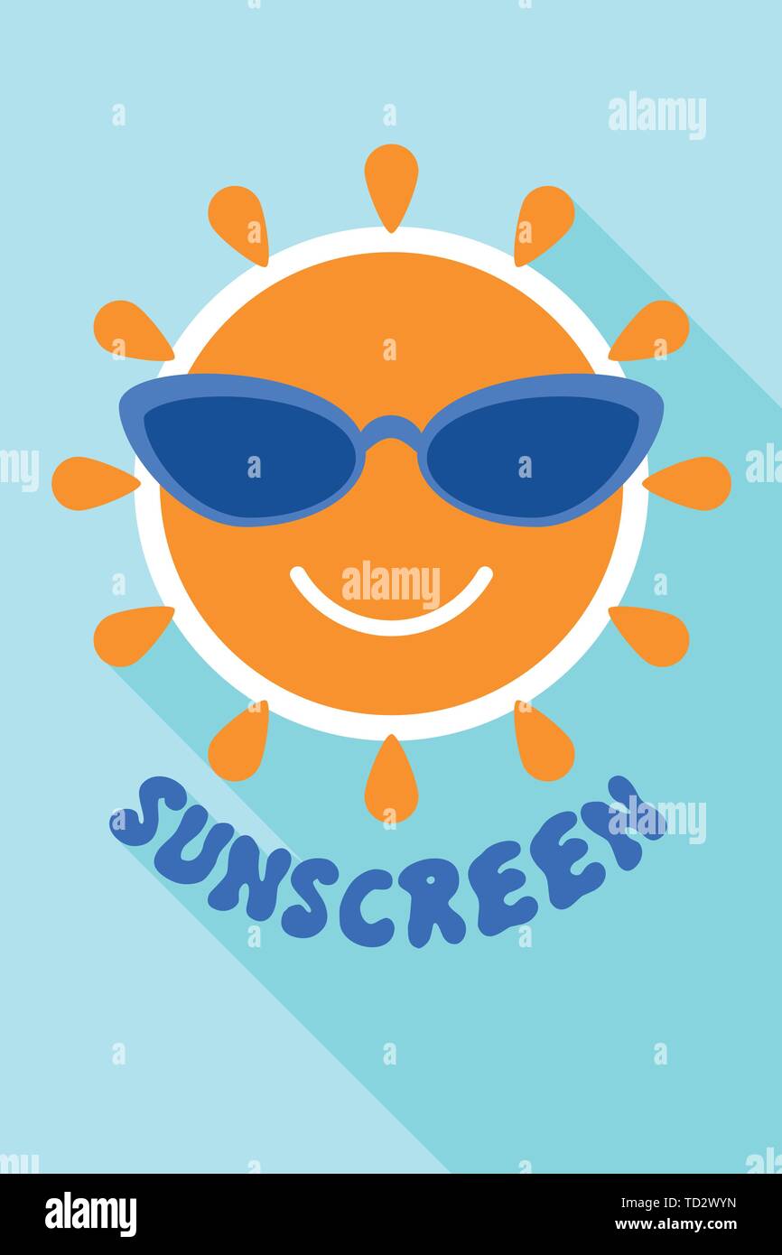 Sunscreen logo. Flat illustration of sunscreen vector logo for web ...