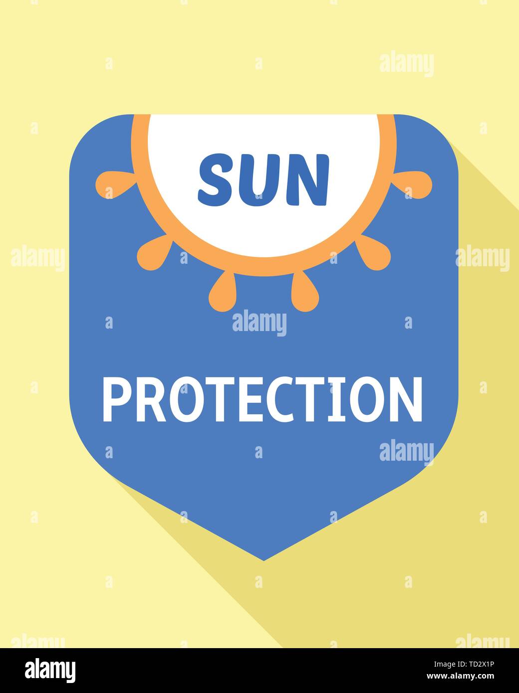Sun protection logo. Flat illustration of sun protection vector logo ...