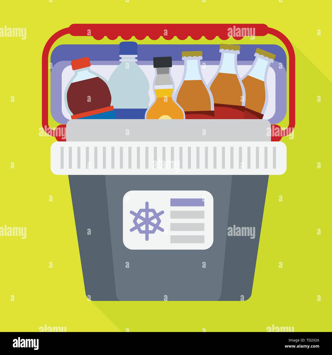 Portable fridge icon. Flat illustration of portable fridge vector icon ...