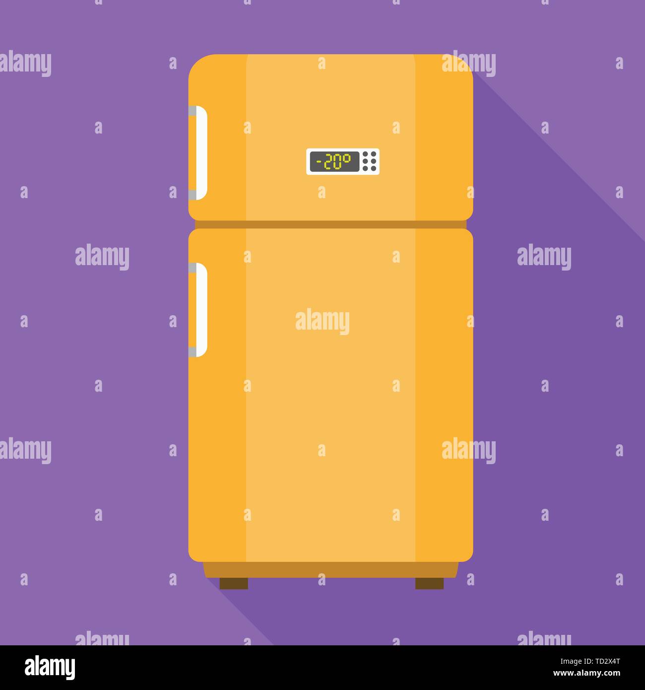 Retro fridge icon. Flat illustration of retro fridge vector icon for ...