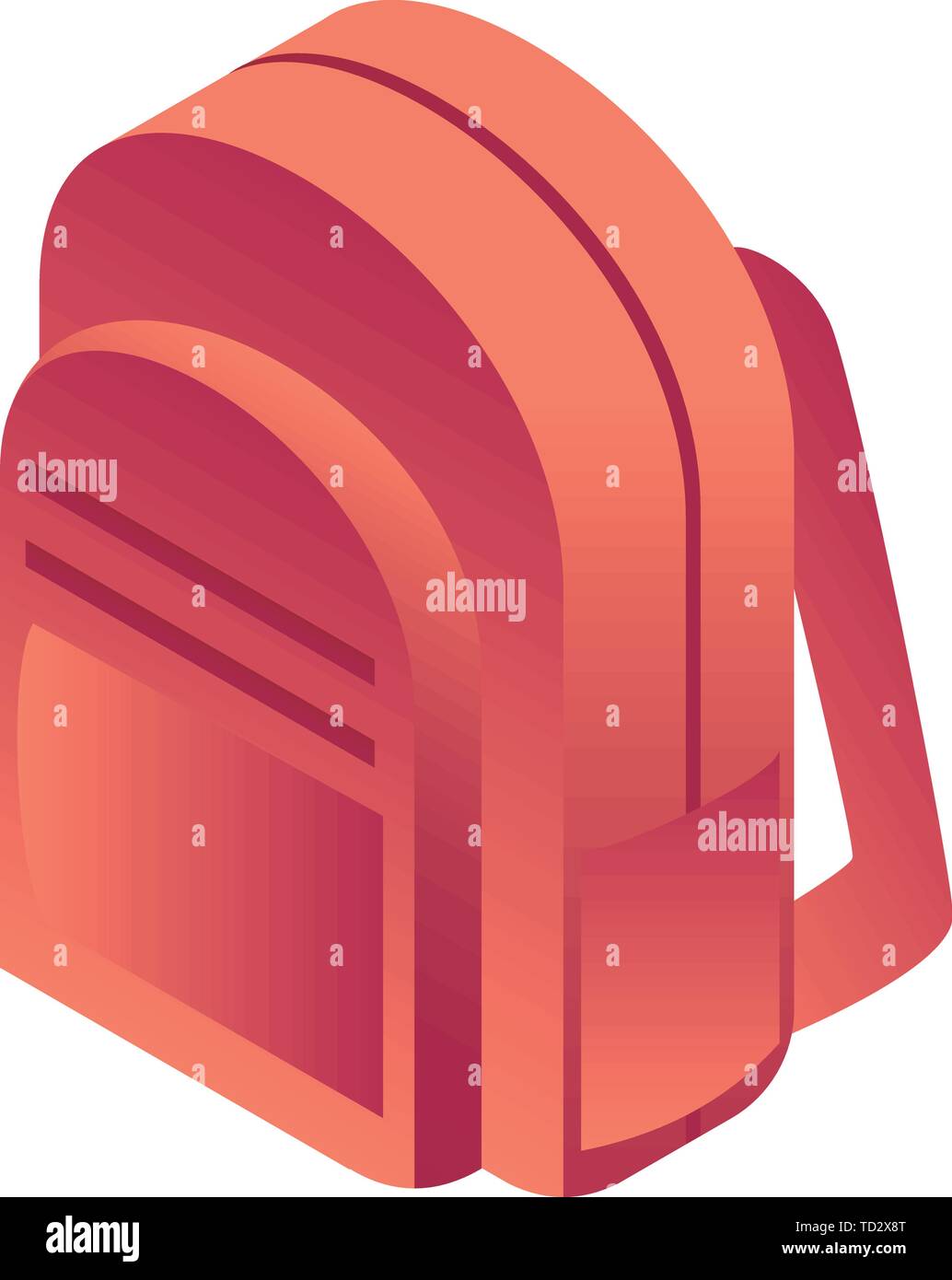 Red backpack icon. Isometric of red backpack vector icon for web design ...
