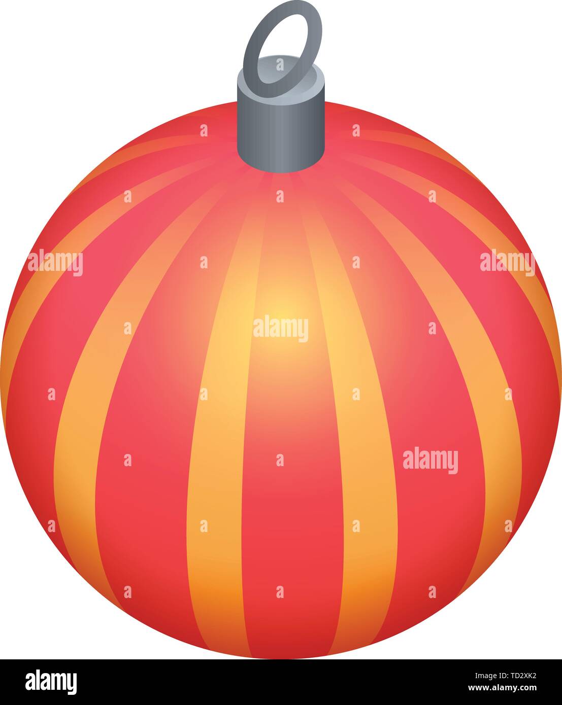 Red striped tree toy icon. Isometric of red striped tree toy vector ...