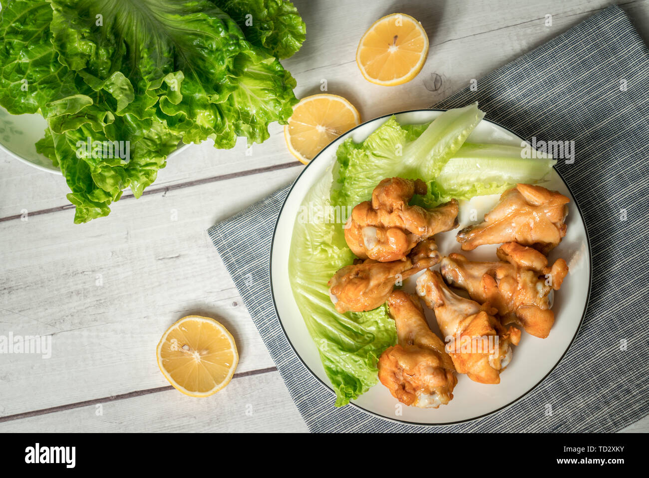 BBQ food, roasted chicken wings root Stock Photo - Alamy
