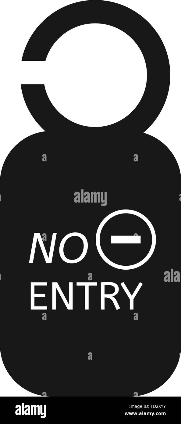 No entry door tag icon. Simple illustration of no entry door tag vector ...