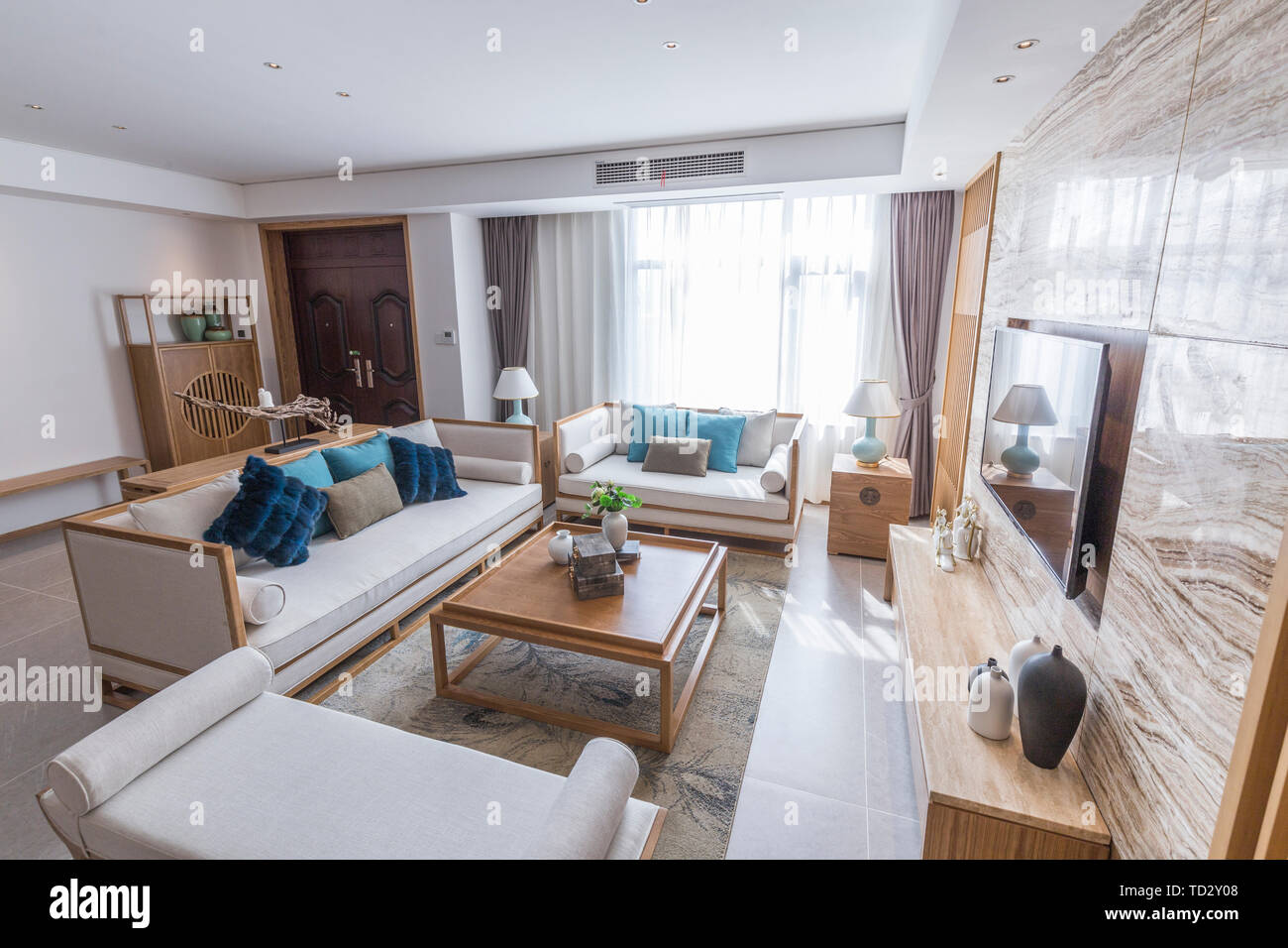 Design of interior design space of model room in modern living room ...