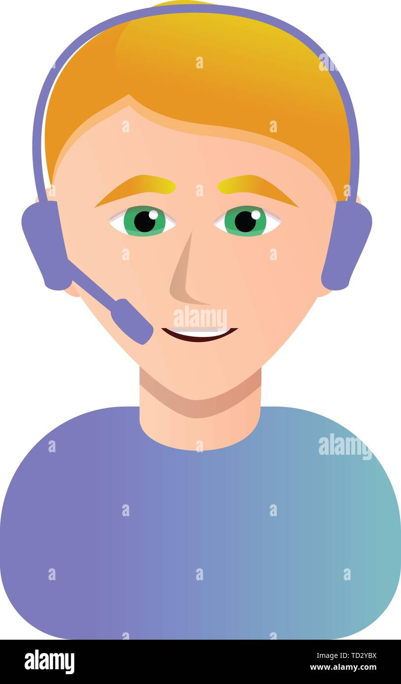 Call center operator icon. Cartoon of call center operator vector icon ...