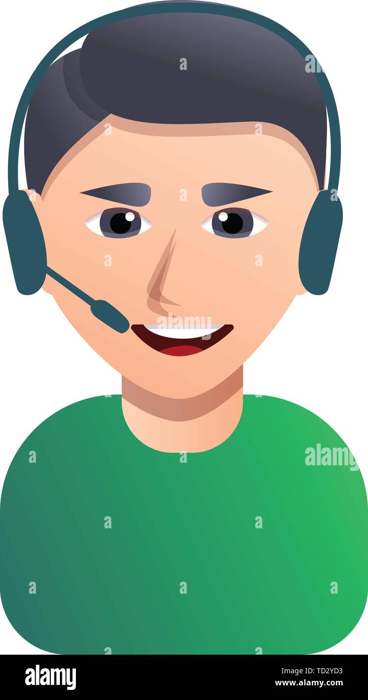Call center employee icon. Cartoon of call center employee vector icon ...