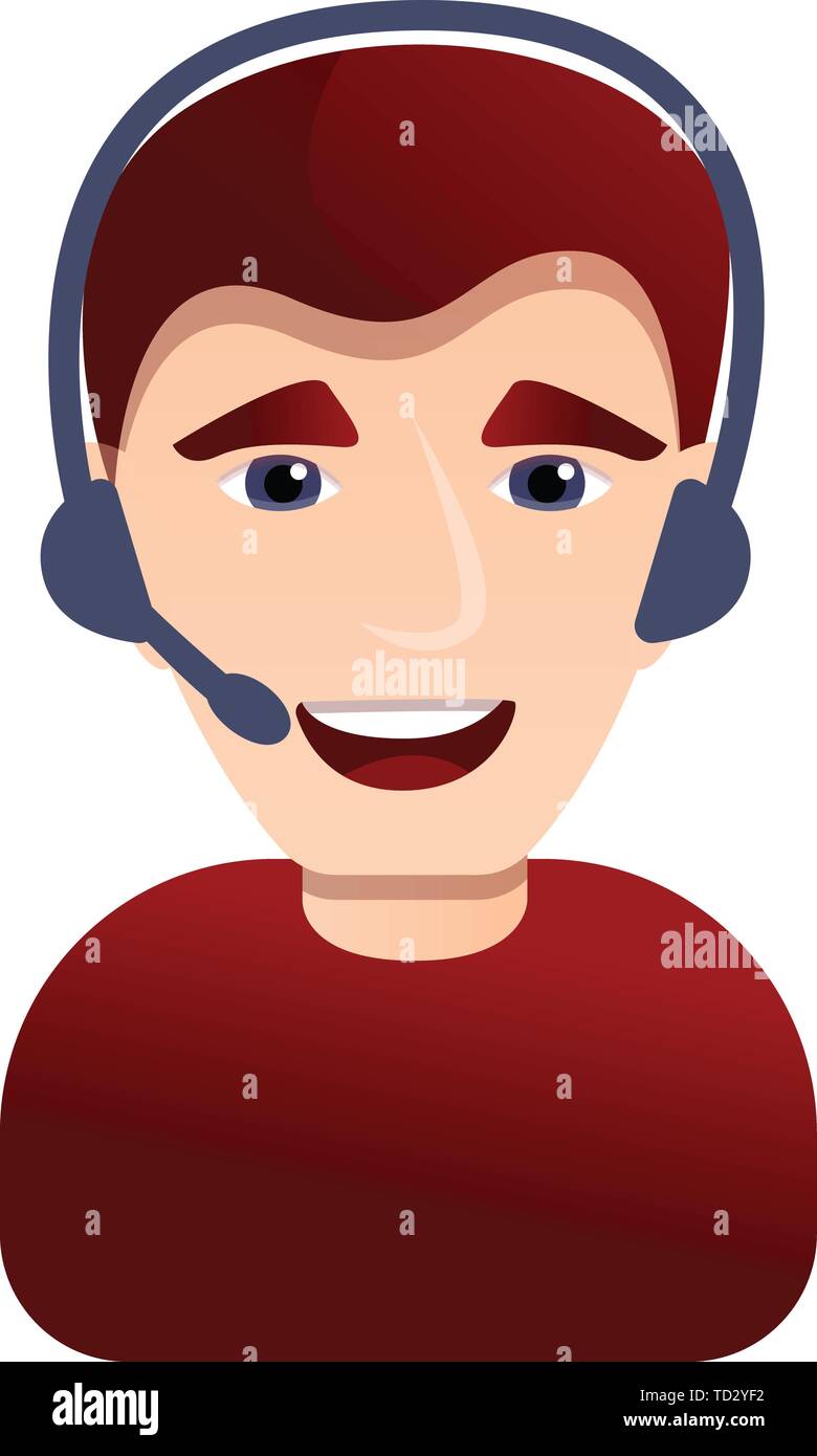 Call center man icon. Cartoon of call center man vector icon for web ...