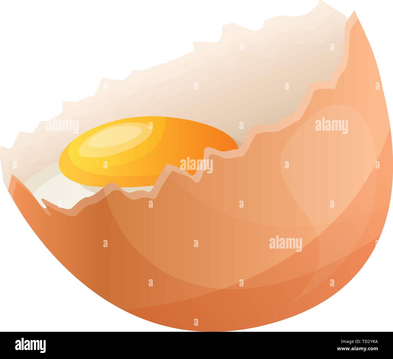 Half eggshell icon. Cartoon of half eggshell vector icon for web design ...
