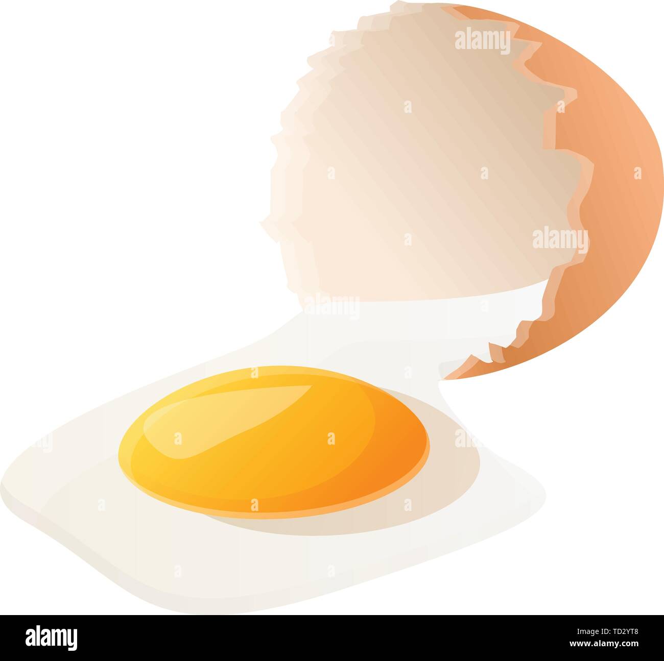 Eggshell with yolk icon. Cartoon of eggshell with yolk vector icon for ...