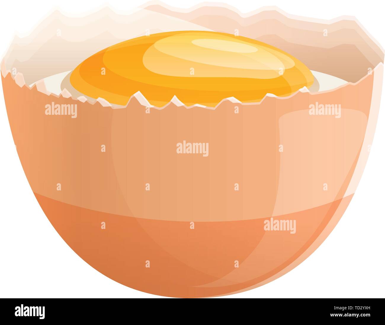 Half eggshell with yolk icon. Cartoon of half eggshell with yolk vector ...