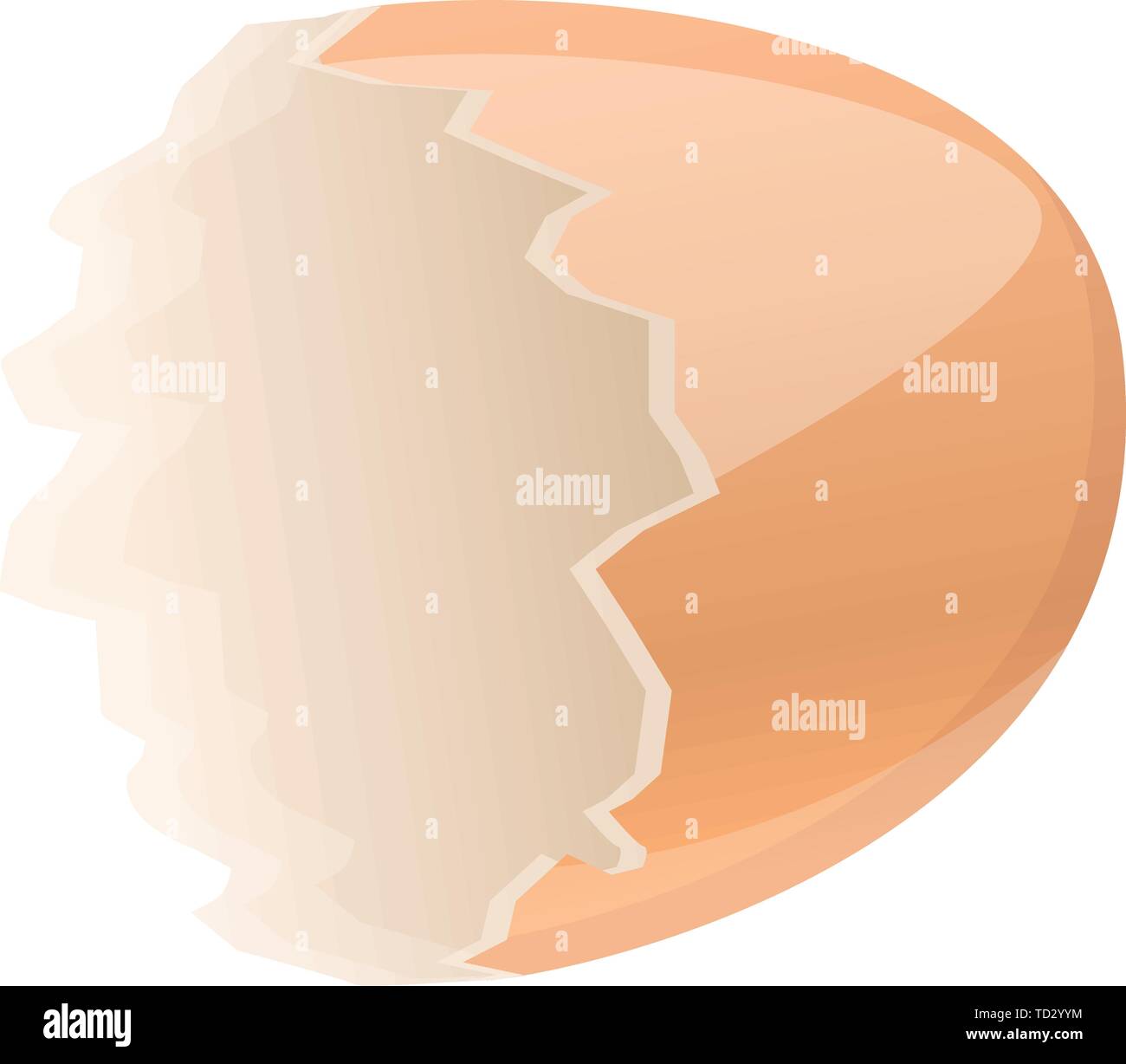 Half empty eggshell icon. Cartoon of half empty eggshell vector icon ...