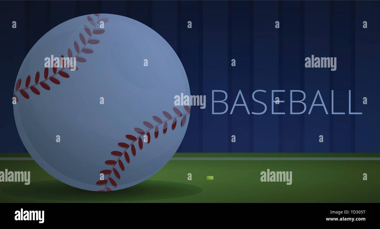 Baseball pitch concept banner. Cartoon illustration of baseball pitch ...