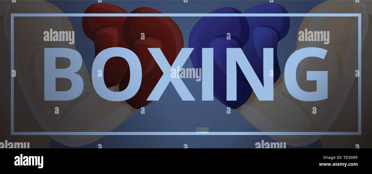 Boxing sport concept banner. Cartoon illustration of boxing sport ...