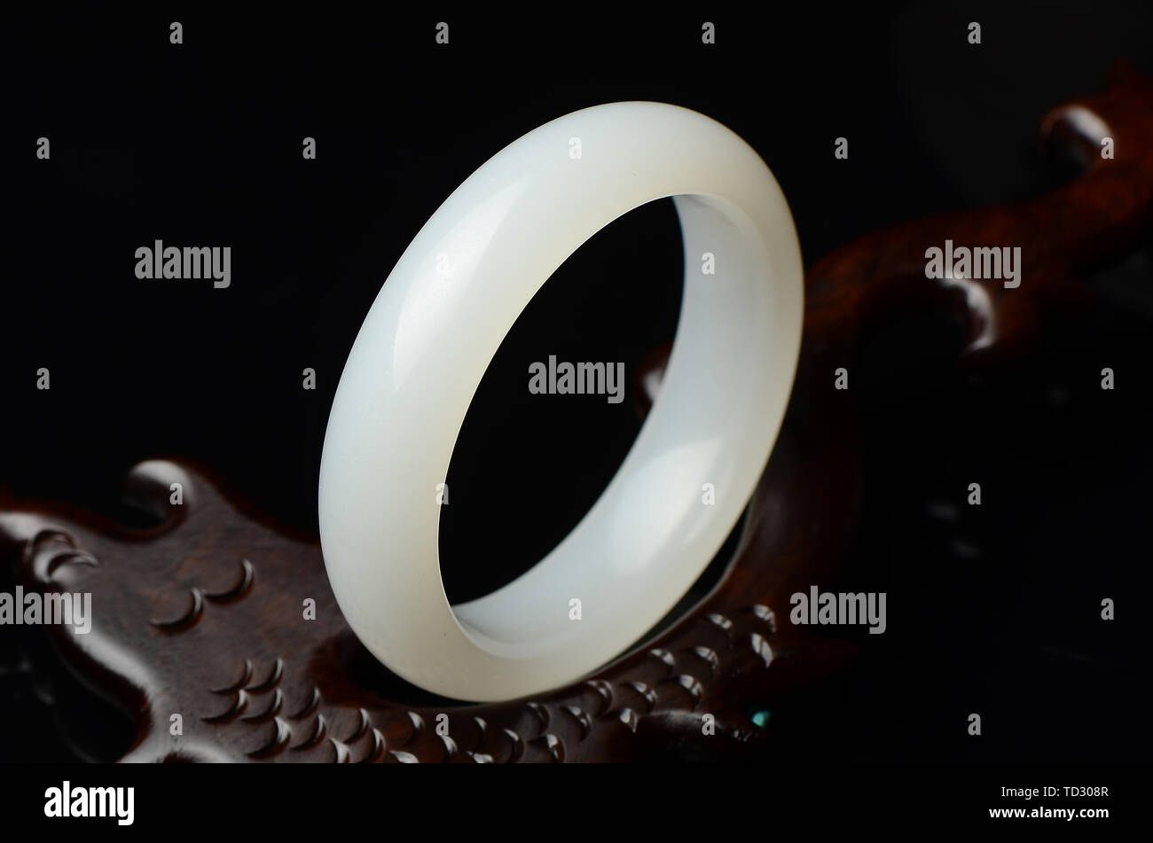 Still life picture of jade bracelet Stock Photo - Alamy