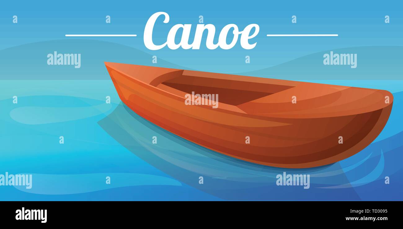 Canoe concept banner. Cartoon illustration of canoe vector concept ...