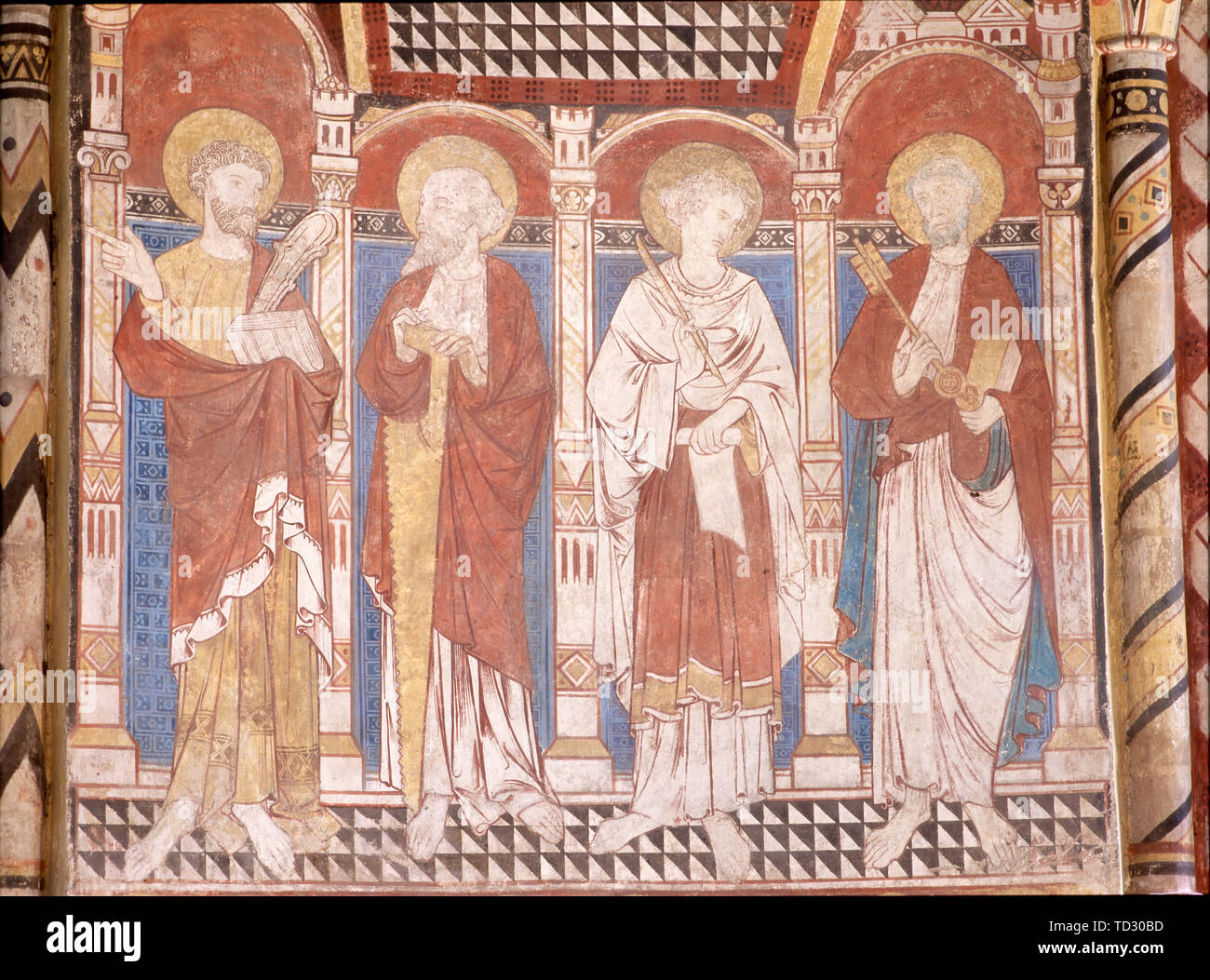 Wall paintings of St Michael and All Angels church, Copford, Essex, UK ...