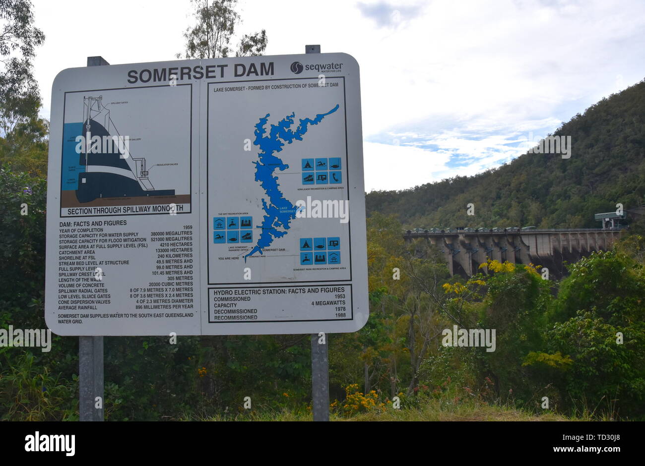 Somerset Dam, Australia - Apr 26, 2019. The Somerset Dam is a mass ...