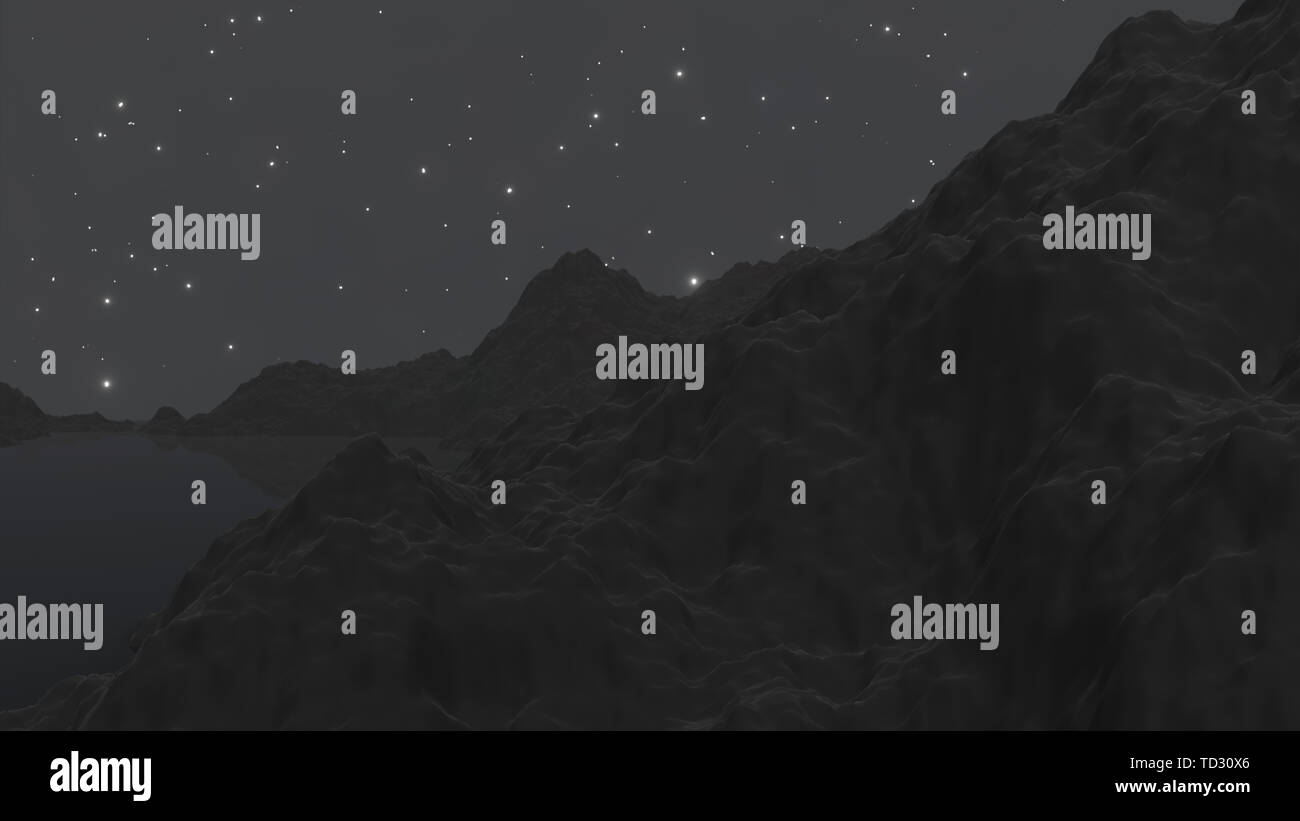 Night time nature landscape and stary sky Stock Photo - Alamy