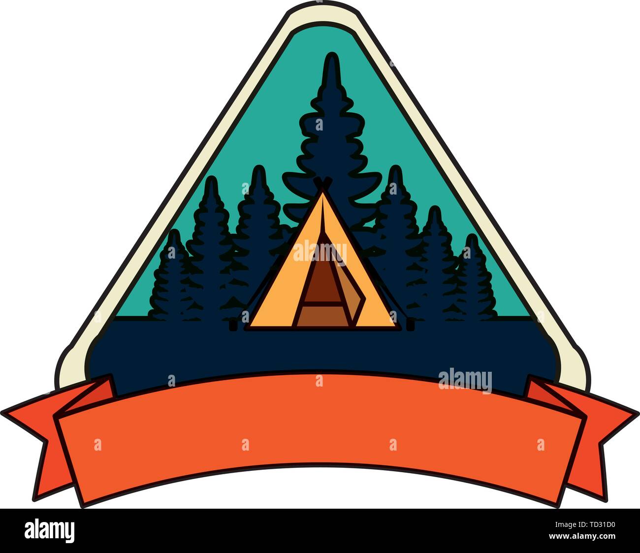 frame with camping zone and tent scene Stock Vector Image & Art - Alamy