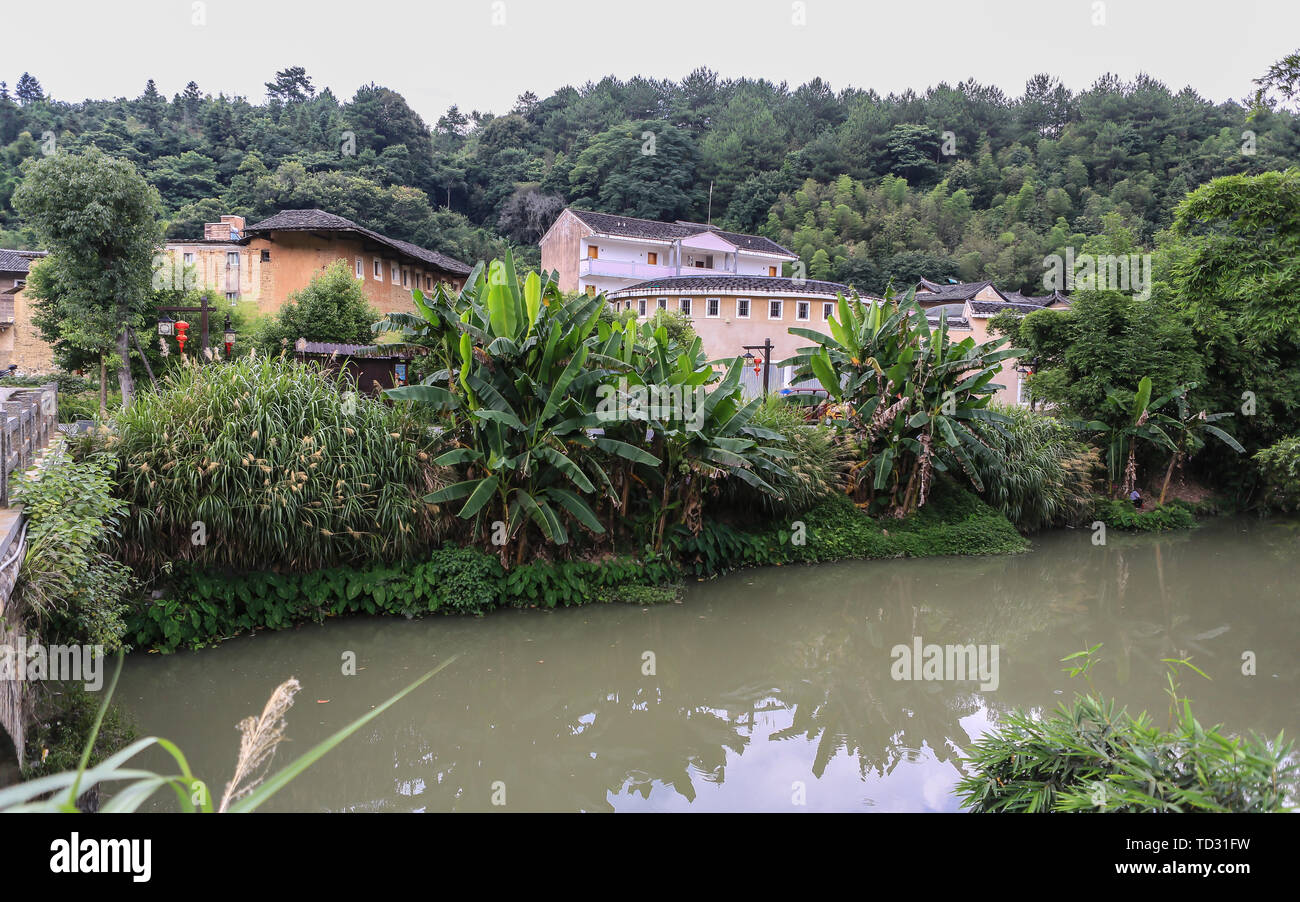 The scenery of the ancient buildings of ethnic minorities in Yuan ...